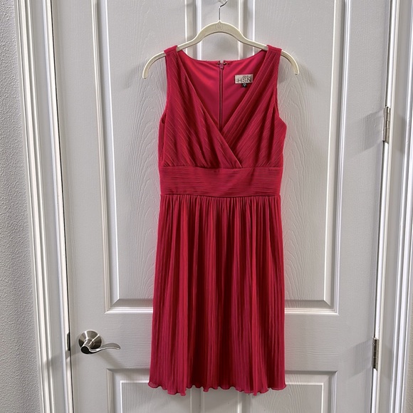 Lela Rose | Dresses | Lela Rose For Hsn Dress Pleated Size S Raspberry ...